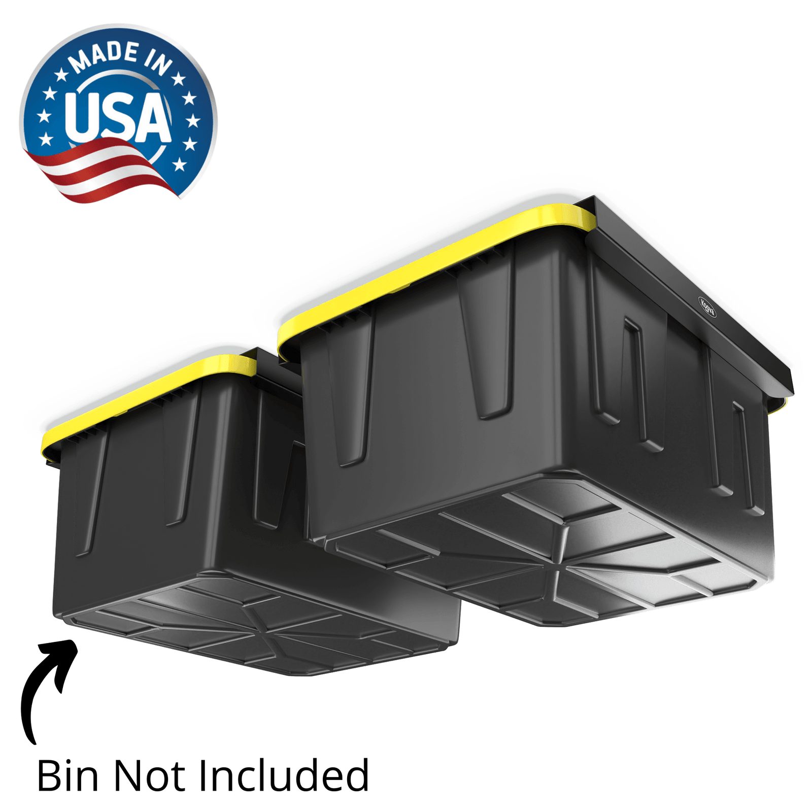 Overhead Mounted Storage Bin Rack Rail Mount for Garage, Shed or Home ...